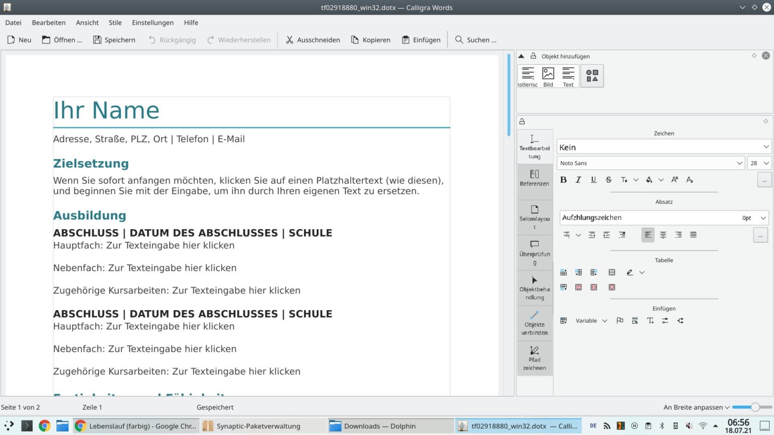 Calligra Office – Optionale Office-Suite unter Linux – Linux-Bibel