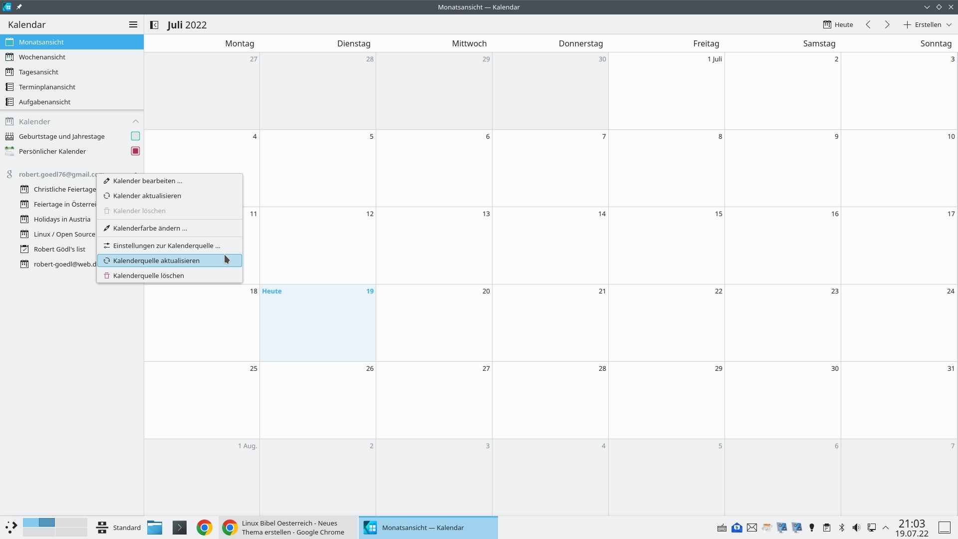 Kalendar – Reine Kalender-Anwendung für KDE unter Linux – Linux-Bibel
