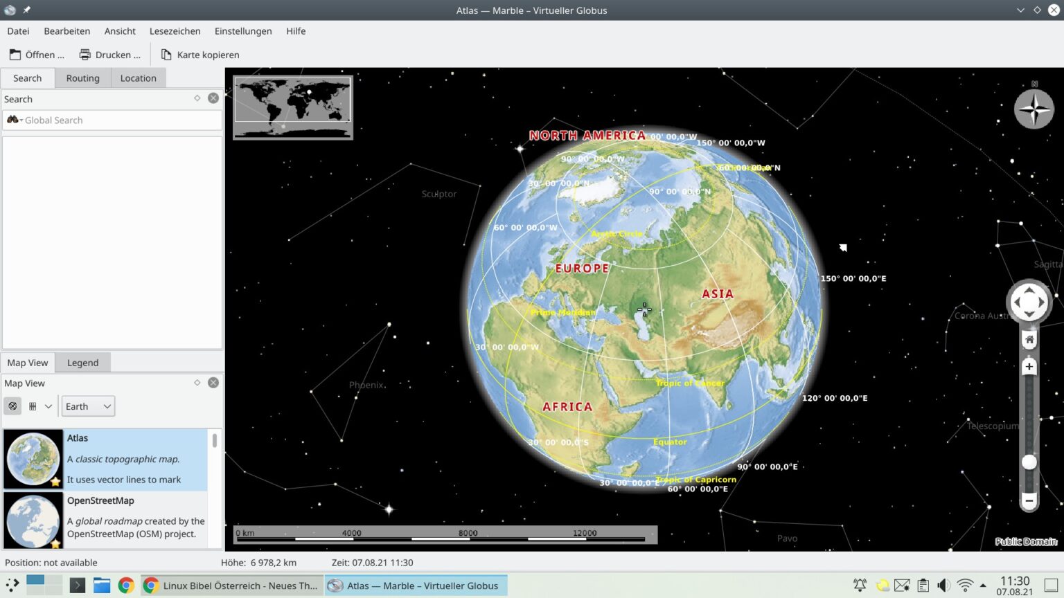 Marble – Desktop-Globus unter Linux – Linux-Bibel