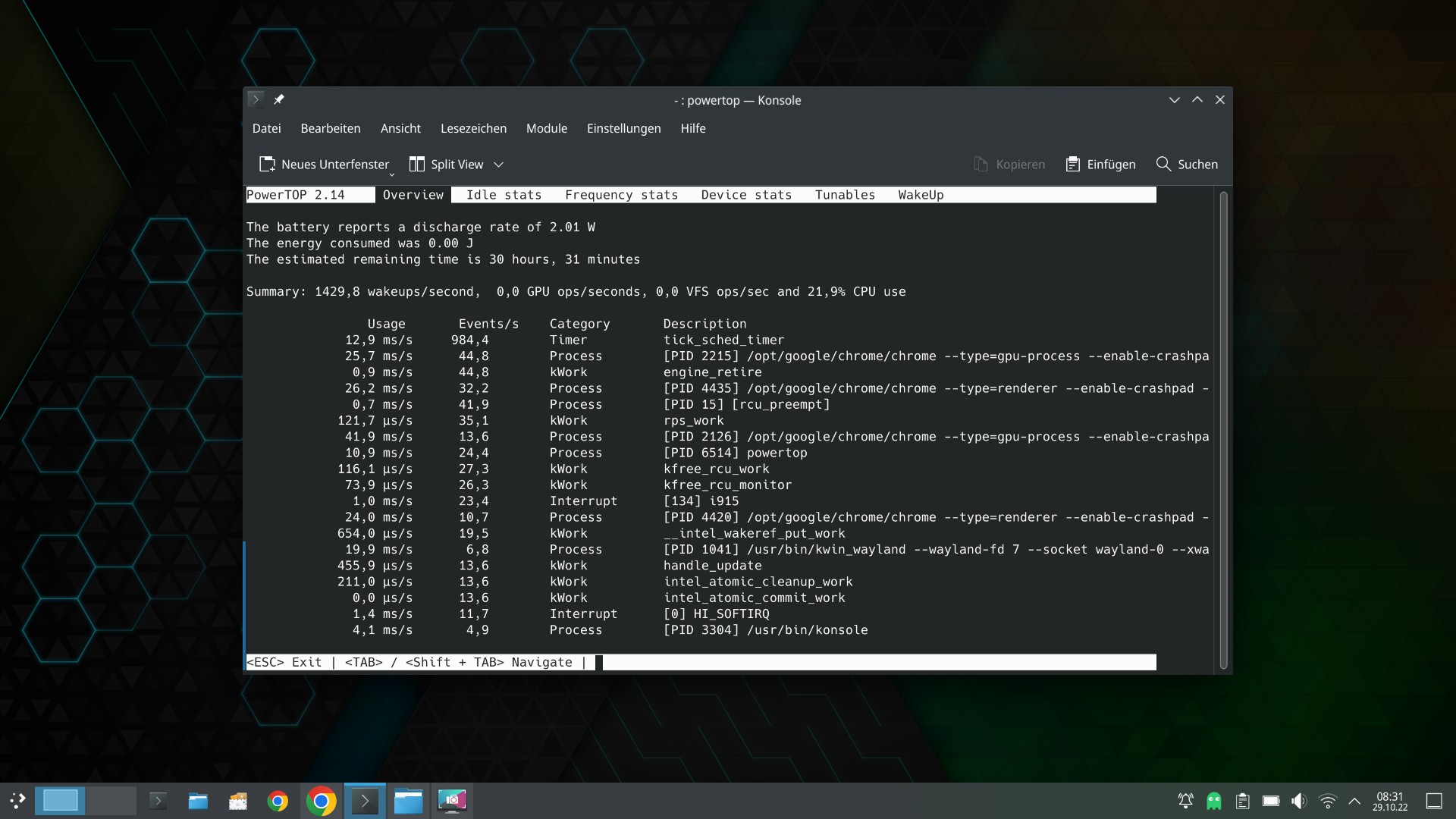 Powertop – Energieverbrauch unter Linux optimieren – Linux-Bibel