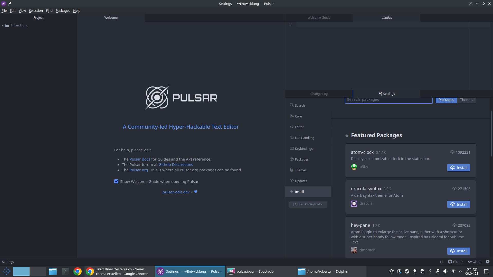 Pulsar – Quellcode-Editor mit GitHub-Anbindung unter Linux – Linux-Bibel