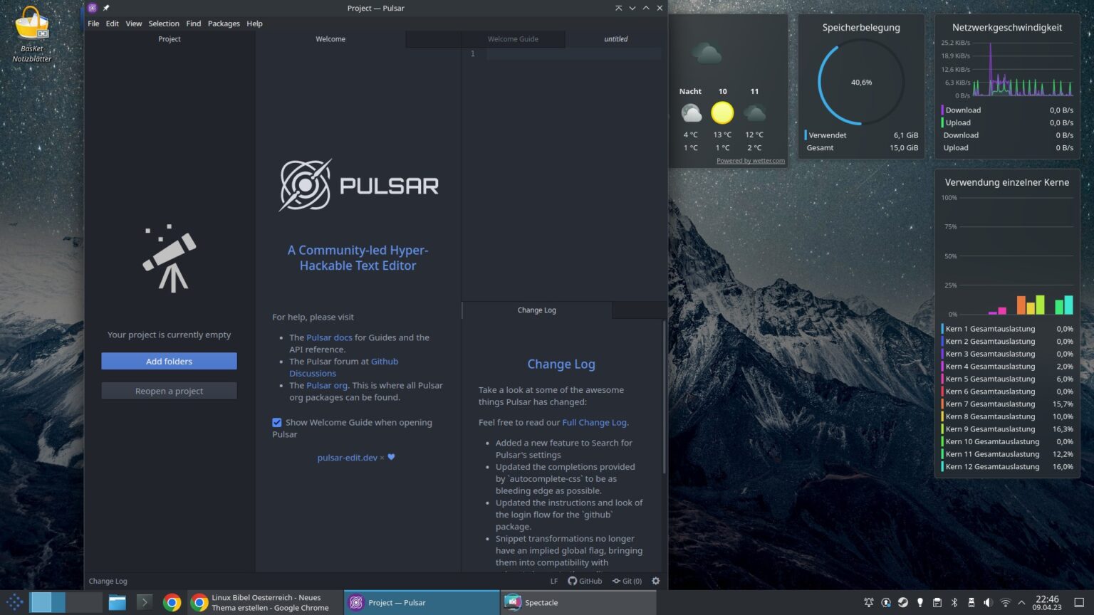 Pulsar – Quellcode-Editor mit GitHub-Anbindung unter Linux – Linux-Bibel