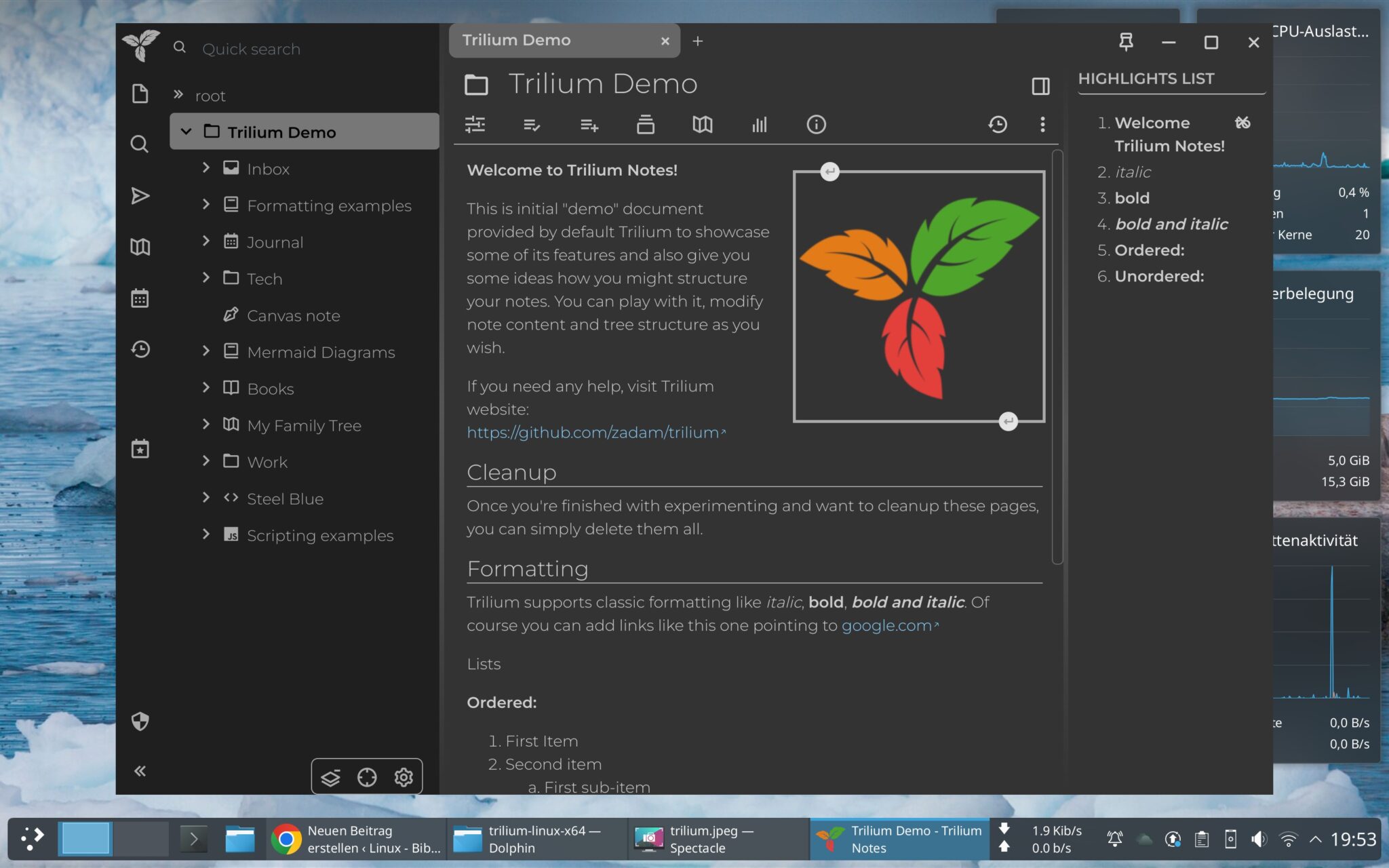Trilium Notes – Hierarchische Notizen unter Linux – Linux-Bibel