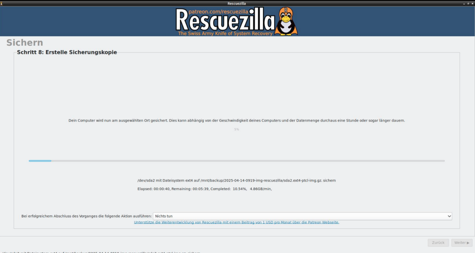 System-Backups mit Rescuezilla – Linux-Bibel