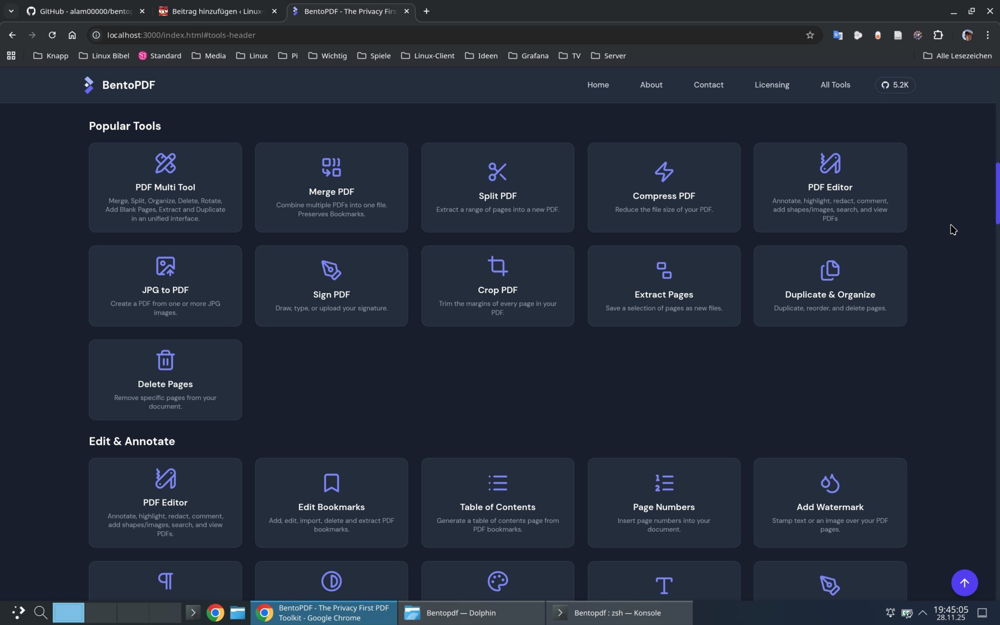 BentoPDF – PDF-Dateien unter Linux umfangreich bearbeiten – Linux-Bibel
